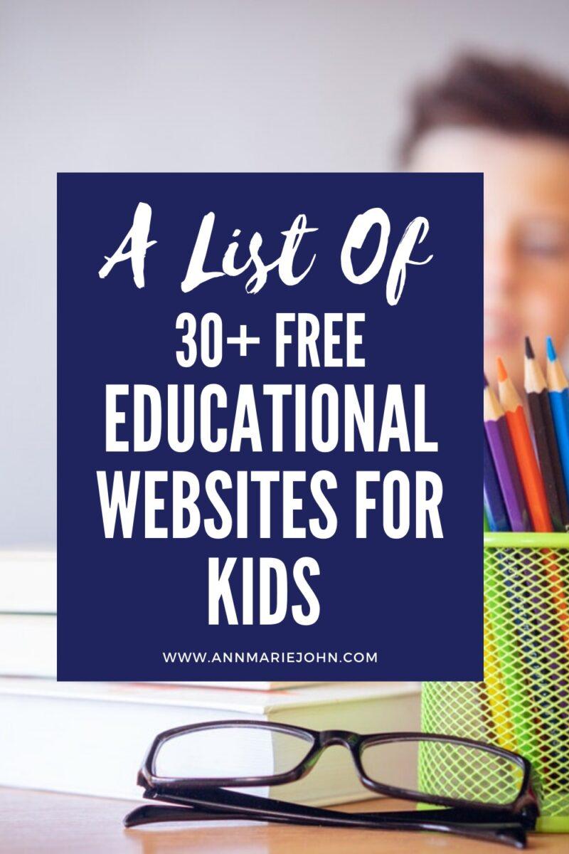 Free Educational Websites for Kids: A Curated List - AnnMarie John